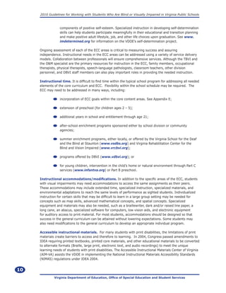 Guidelines for working with student who are blind or visually impaired ...