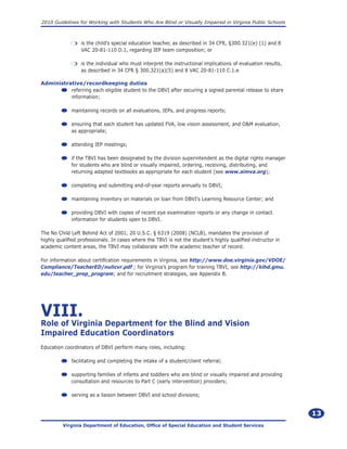 Guidelines for working with student who are blind or visually impaired ...