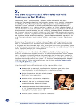 Guidelines for working with student who are blind or visually impaired ...