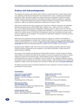 Guidelines for working with student who are blind or visually impaired ...