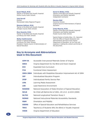 Guidelines for working with student who are blind or visually impaired ...