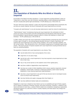 Guidelines for working with student who are blind or visually impaired ...