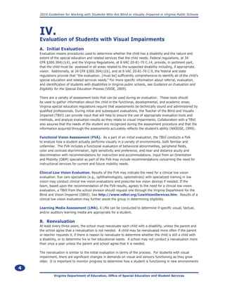 Guidelines for working with student who are blind or visually impaired ...