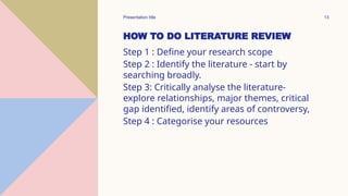 Guidelines for Writing a Thesis or Dissertation | PPTX