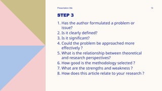 Guidelines for Writing a Thesis or Dissertation | PPTX