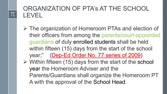 GUIDELINES GOVERNING PTA AT THE SCHOOL LEVEL.pptx | Professional School ...