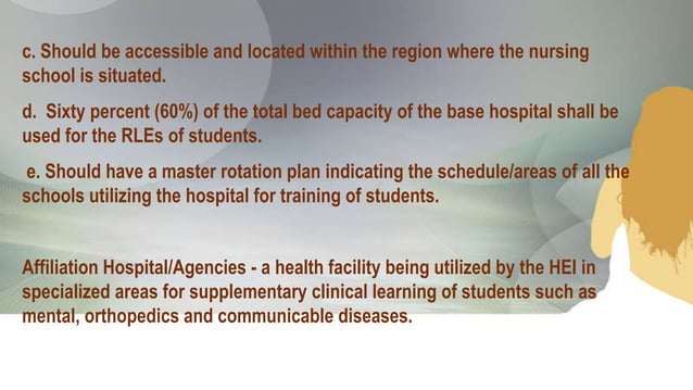 Guidelines implementing rle | PPTX | Undergraduate Education | College ...