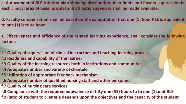 Guidelines implementing rle | PPTX | Undergraduate Education | College ...