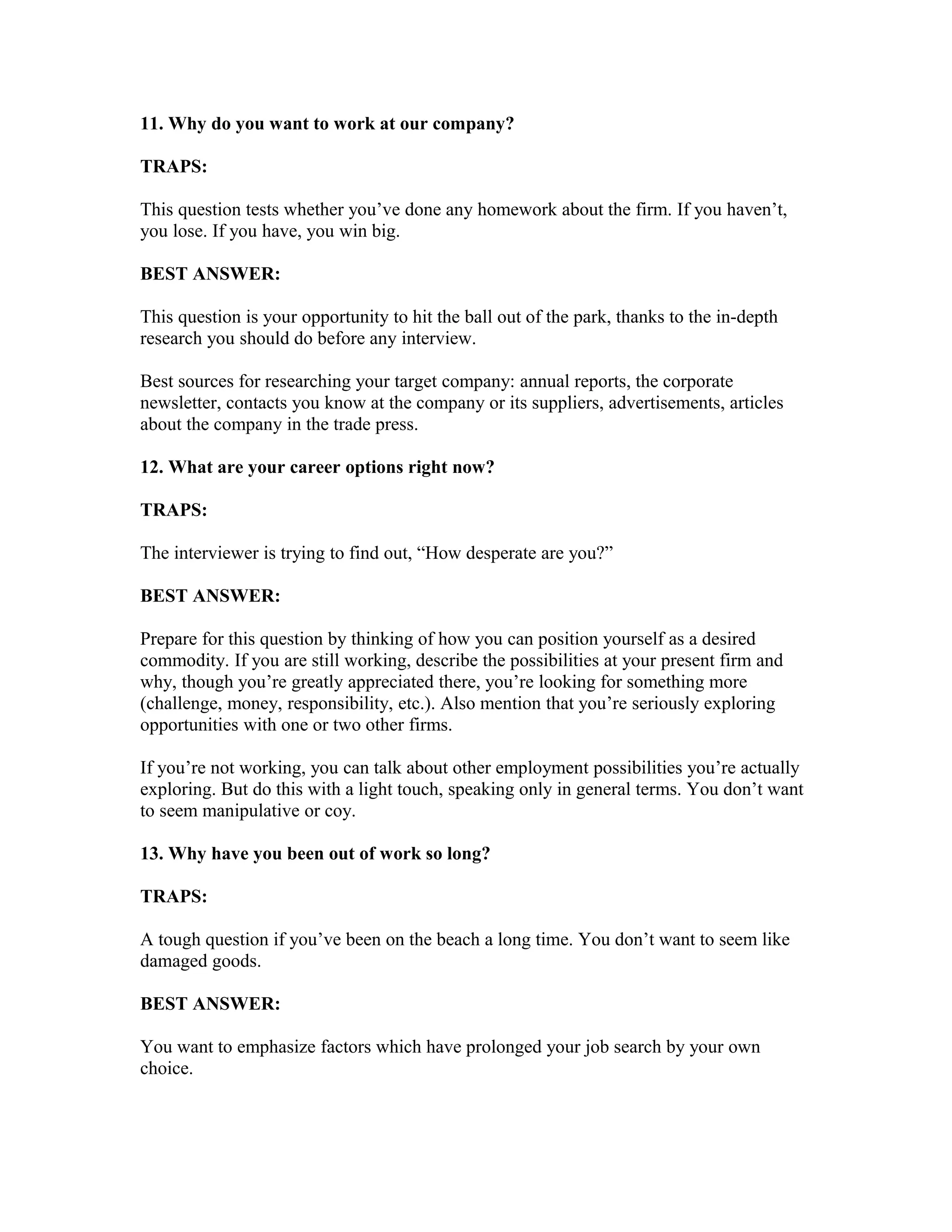 Guidelines in answering_interview_questions | DOC