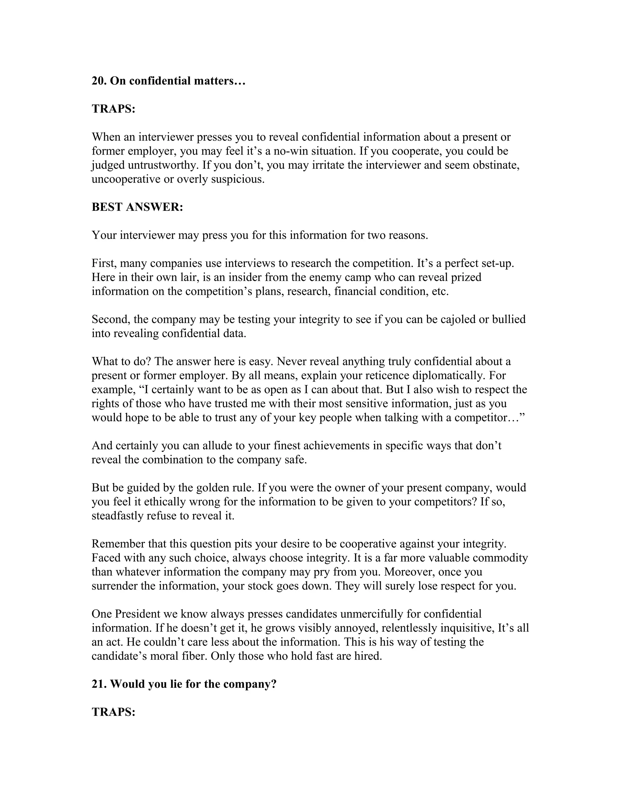 Guidelines in answering_interview_questions | DOC