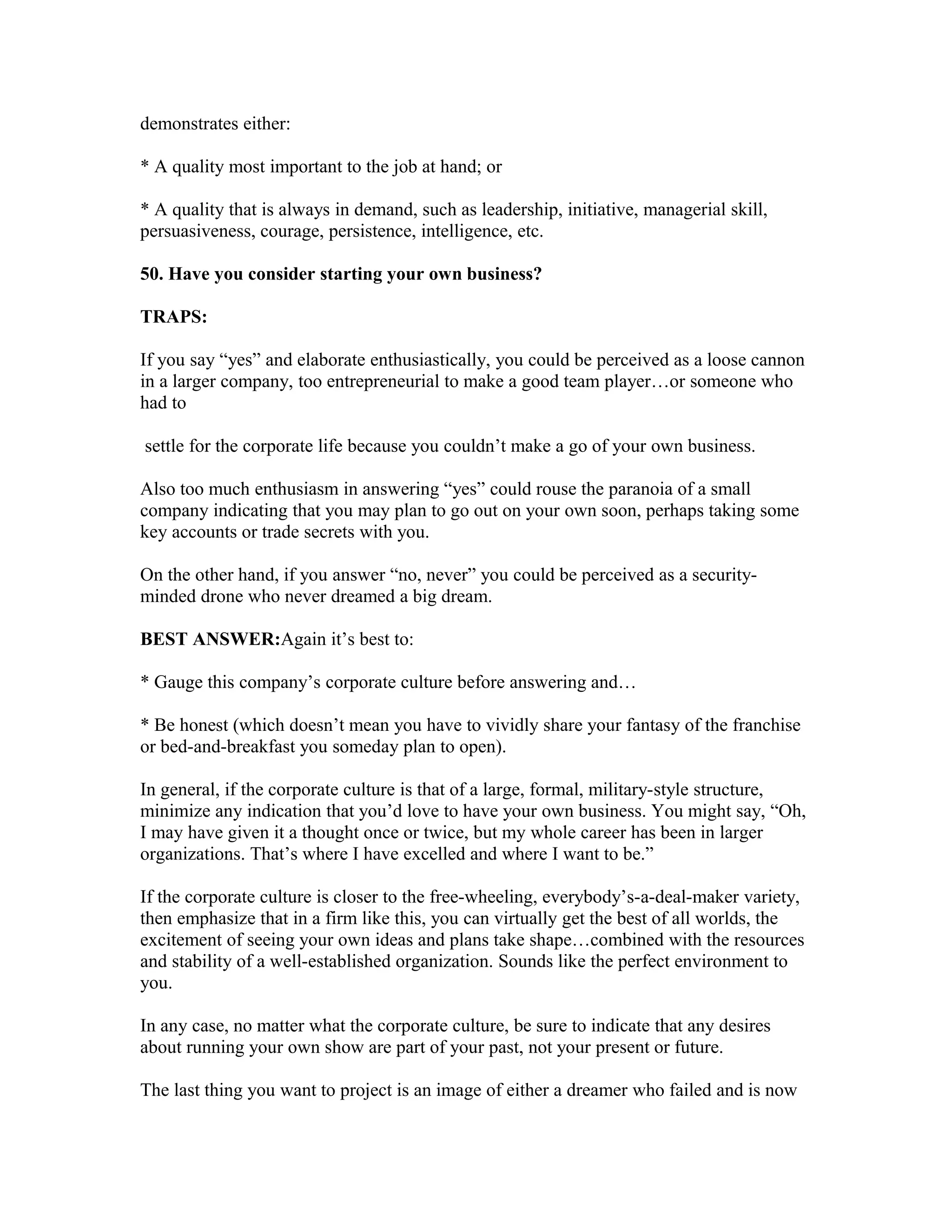 Guidelines in answering_interview_questions | DOC