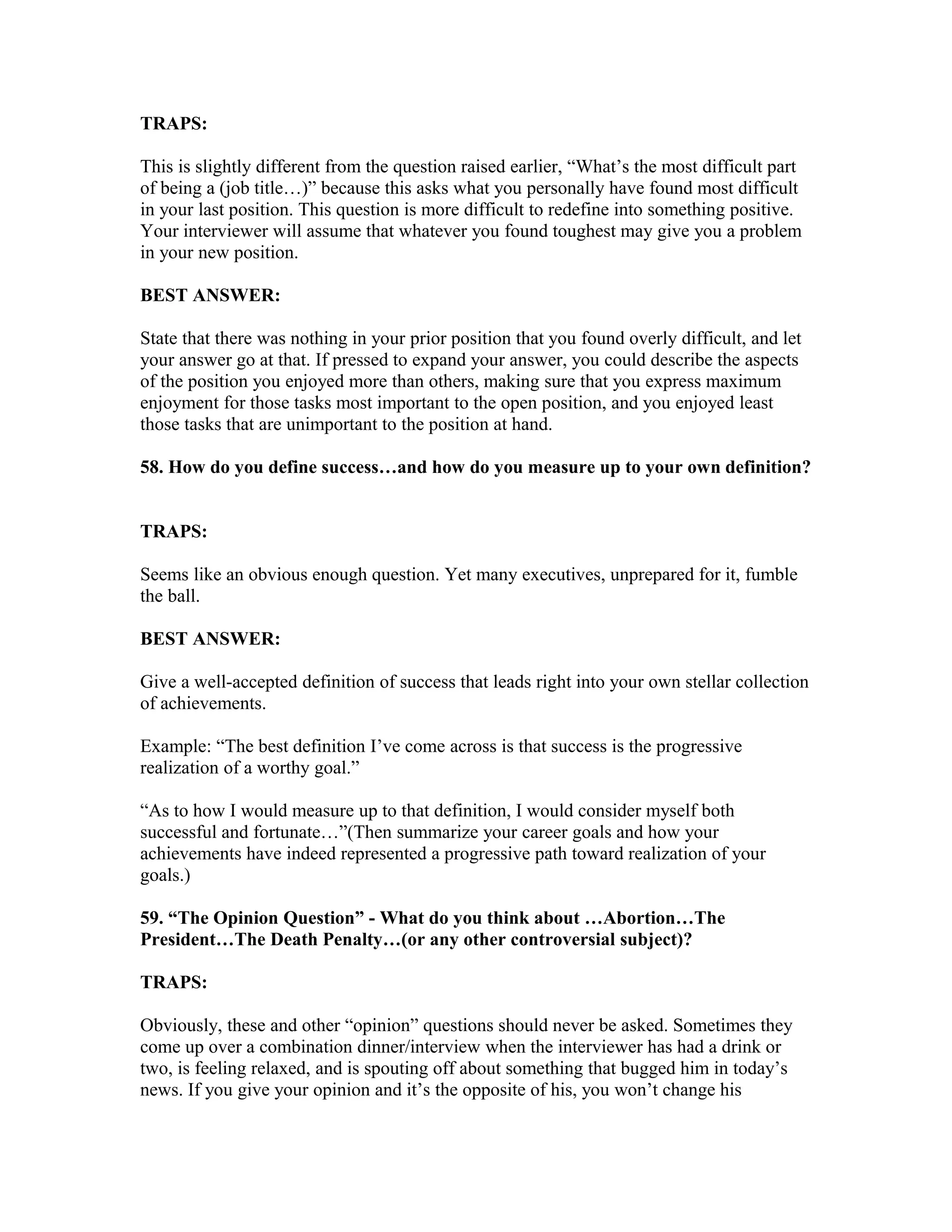 Guidelines in answering_interview_questions | DOC