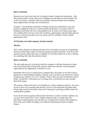 Guidelines in answering_interview_questions | DOC