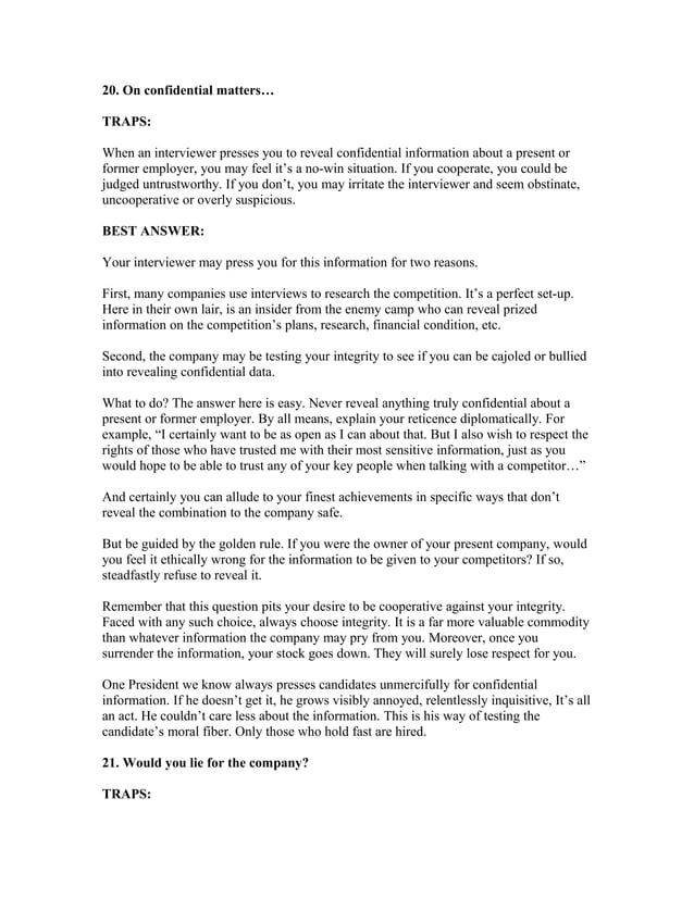 Guidelines in answering_interview_questions | PDF