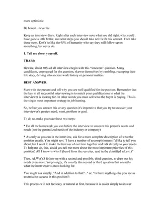 Guidelines in answering_interview_questions | DOC