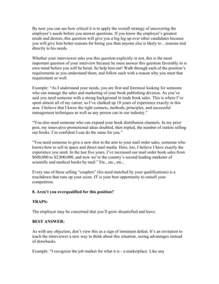 Guidelines in answering_interview_questions | DOC