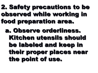 Guidelines in the cooking laboratory for printing | PPT