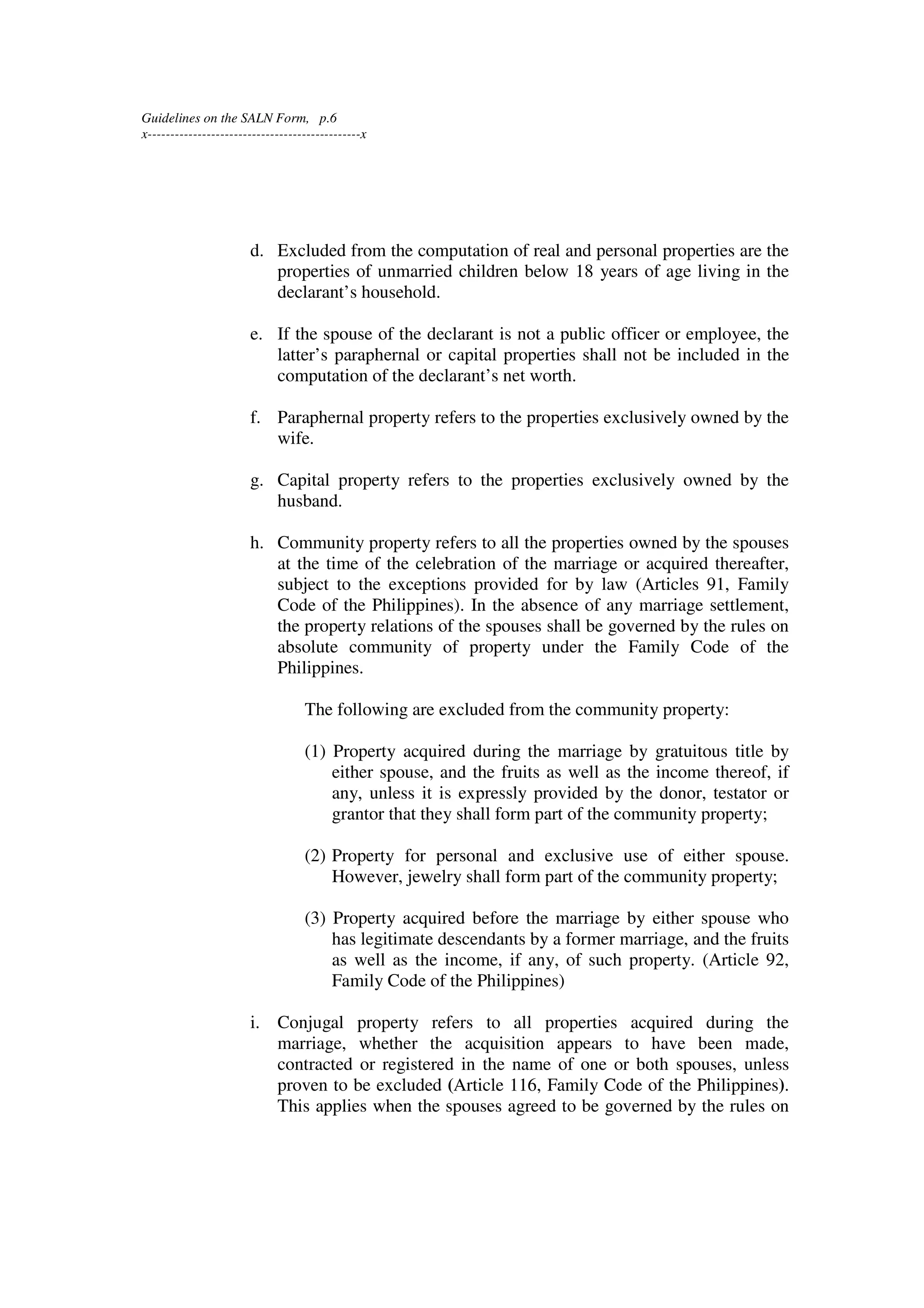 Guidelines in the filling out of the statement of assets, liabilities ...