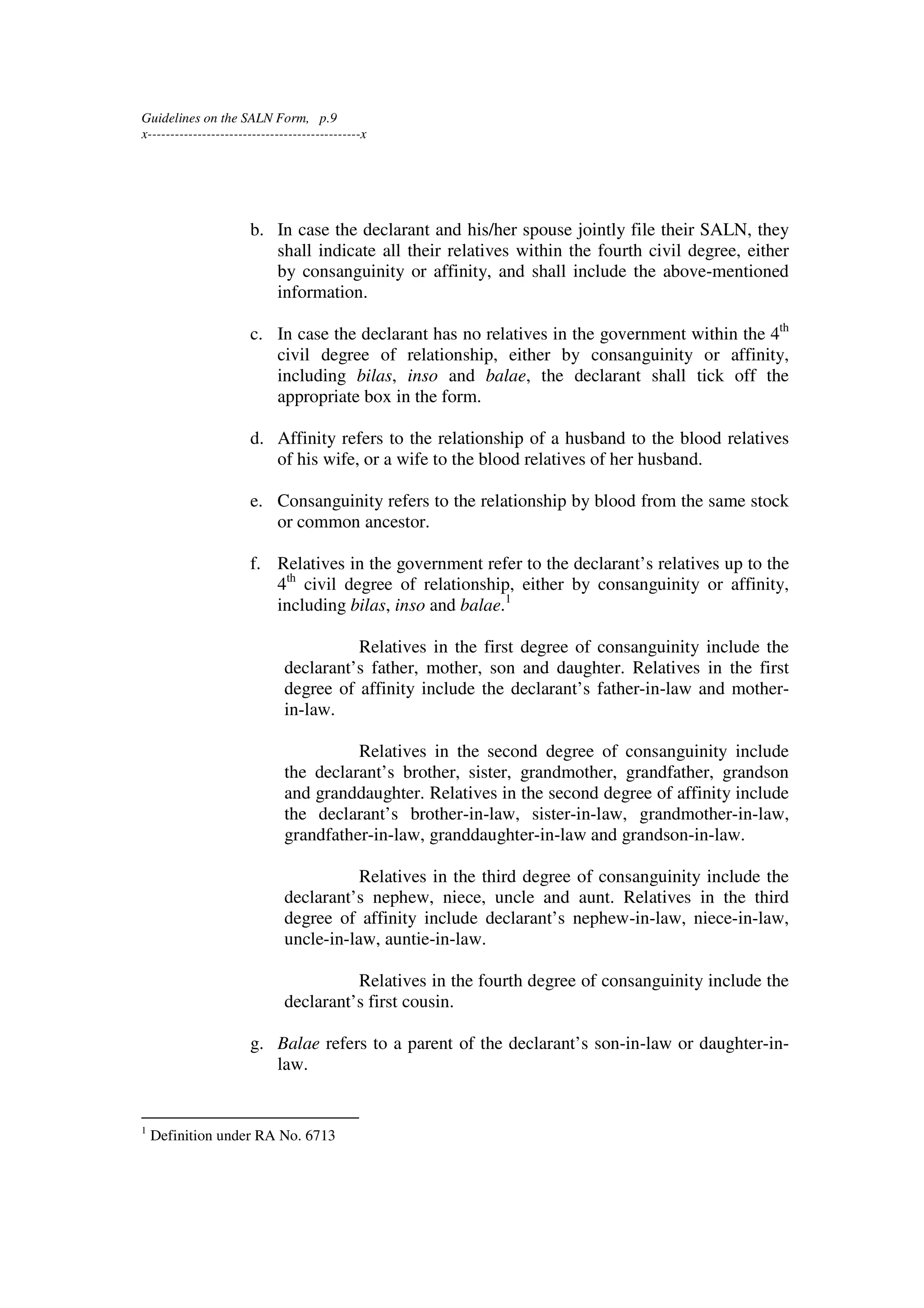 Guidelines in the filling out of the statement of assets, liabilities ...