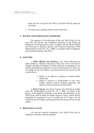 Guidelines in the filling out of the statement of assets, liabilities ...