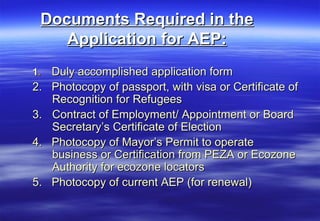 Guidelines in the issuance of alien employment | PPT