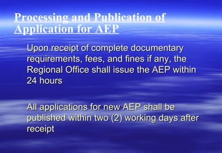 Guidelines in the issuance of alien employment | PPT | Free Download