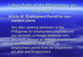 Guidelines in the issuance of alien employment | PPT