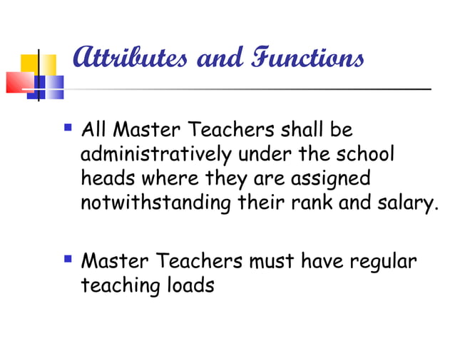 Guidelines in the promotion for master teachers | PPT