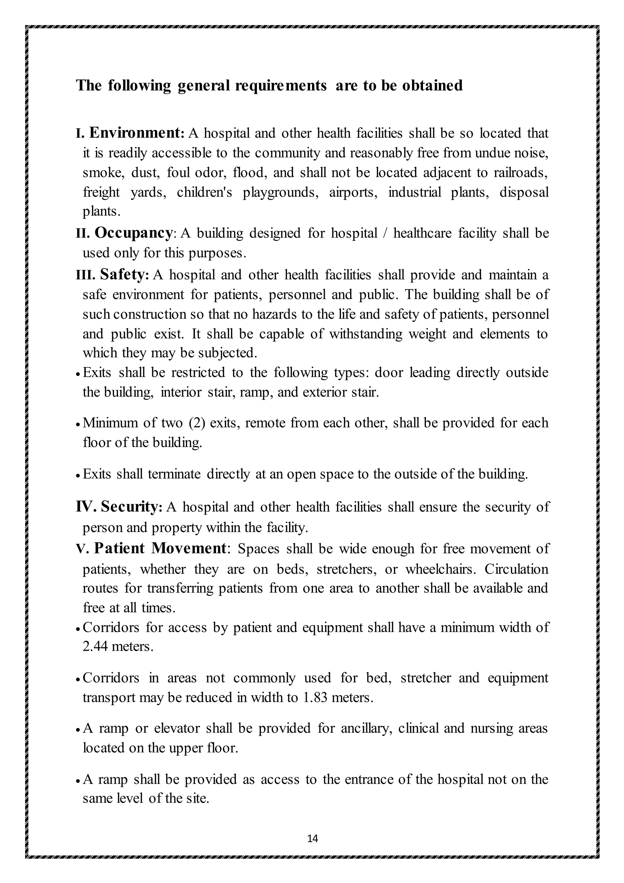 Guidelines & main requirements in the planning and design of hospitals ...