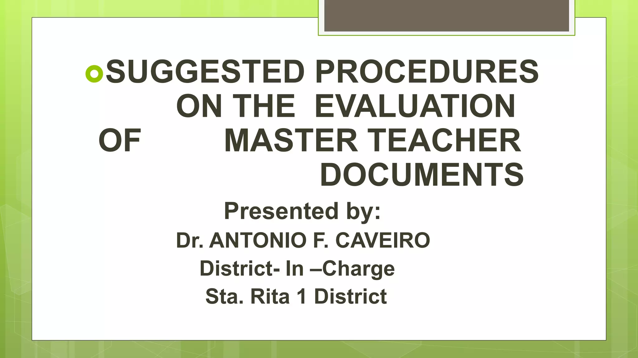 Guidelines master teacher positions | PPTX | Professional School ...