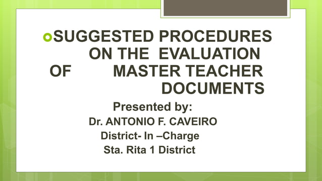 Guidelines master teacher positions | PPTX | Professional School ...