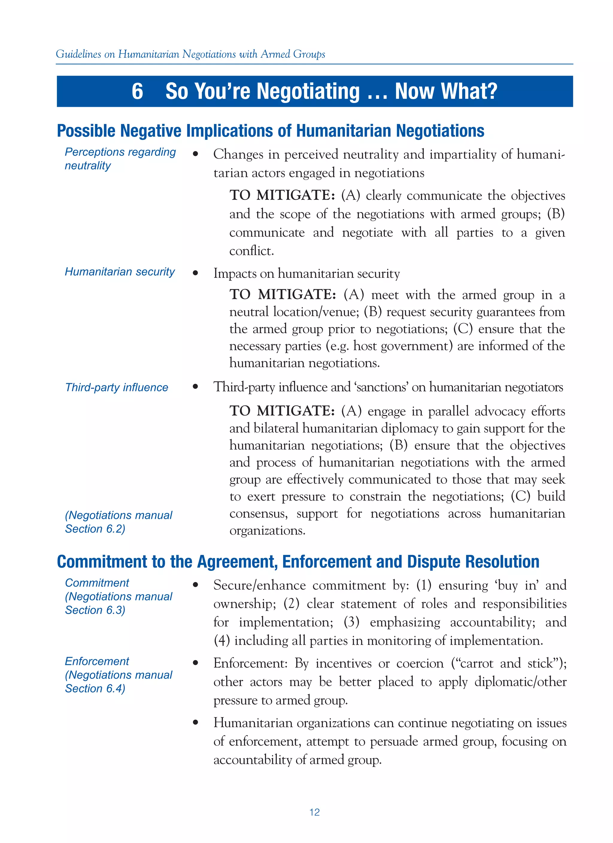 Guidelines negotiations armed groups | PDF