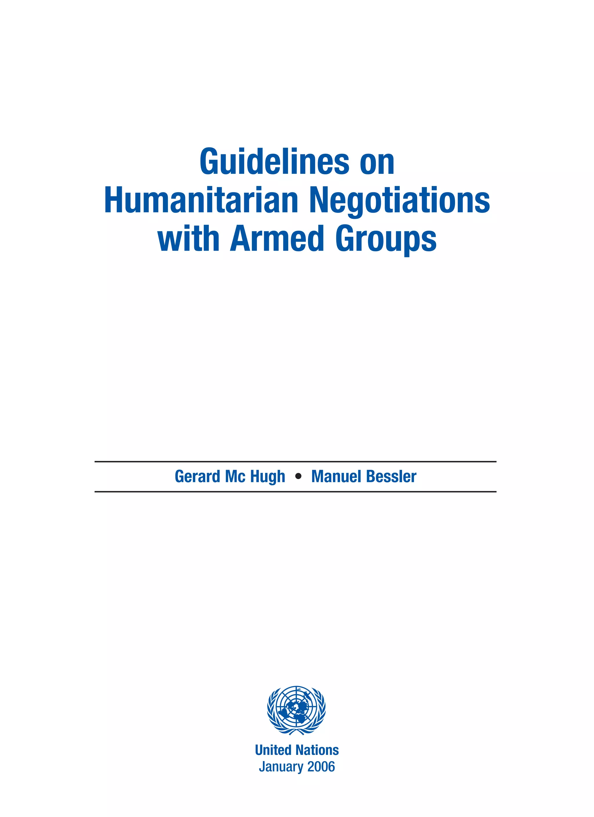 Guidelines negotiations armed groups | PDF