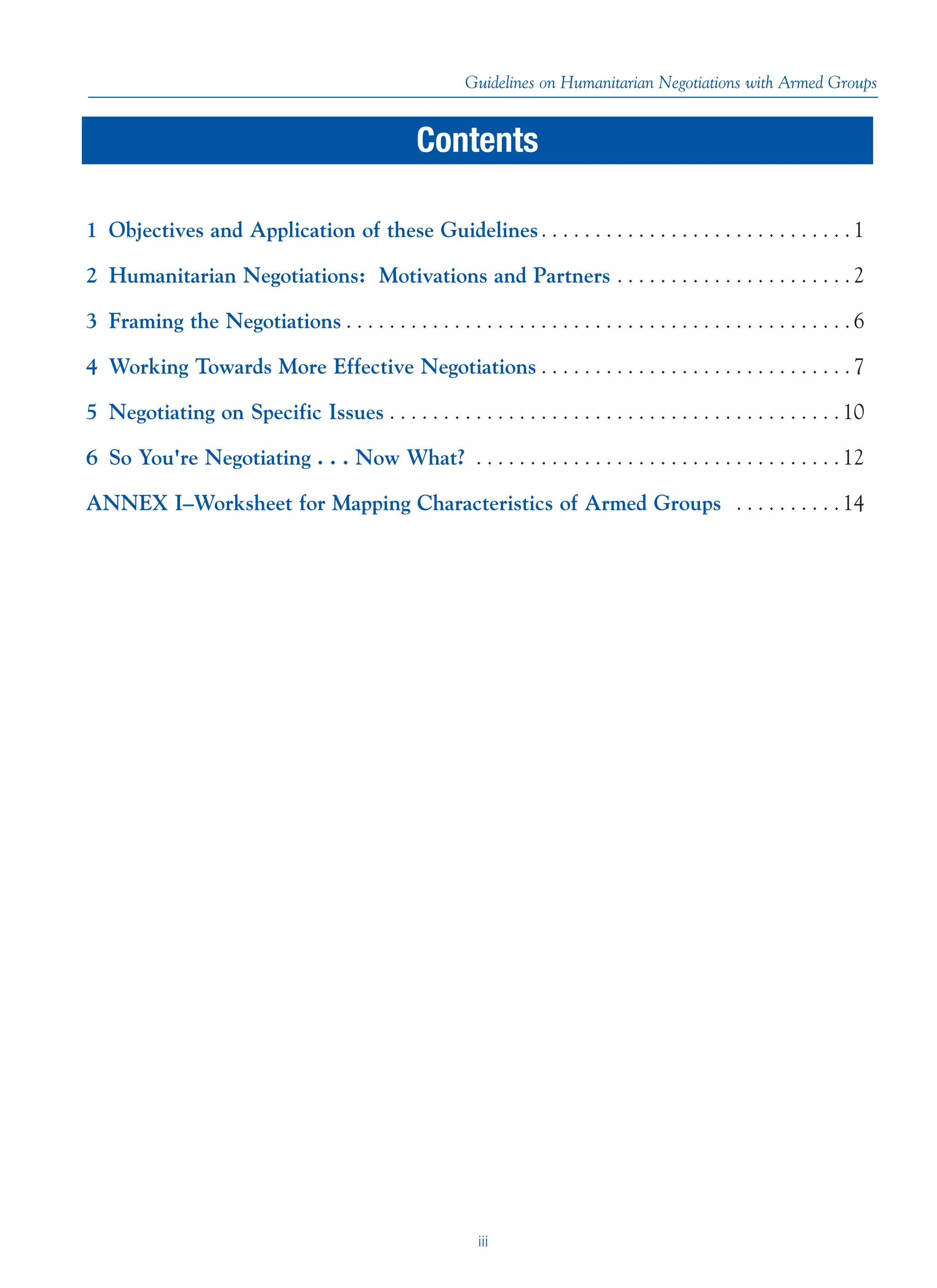 Guidelines negotiations armed groups | PDF