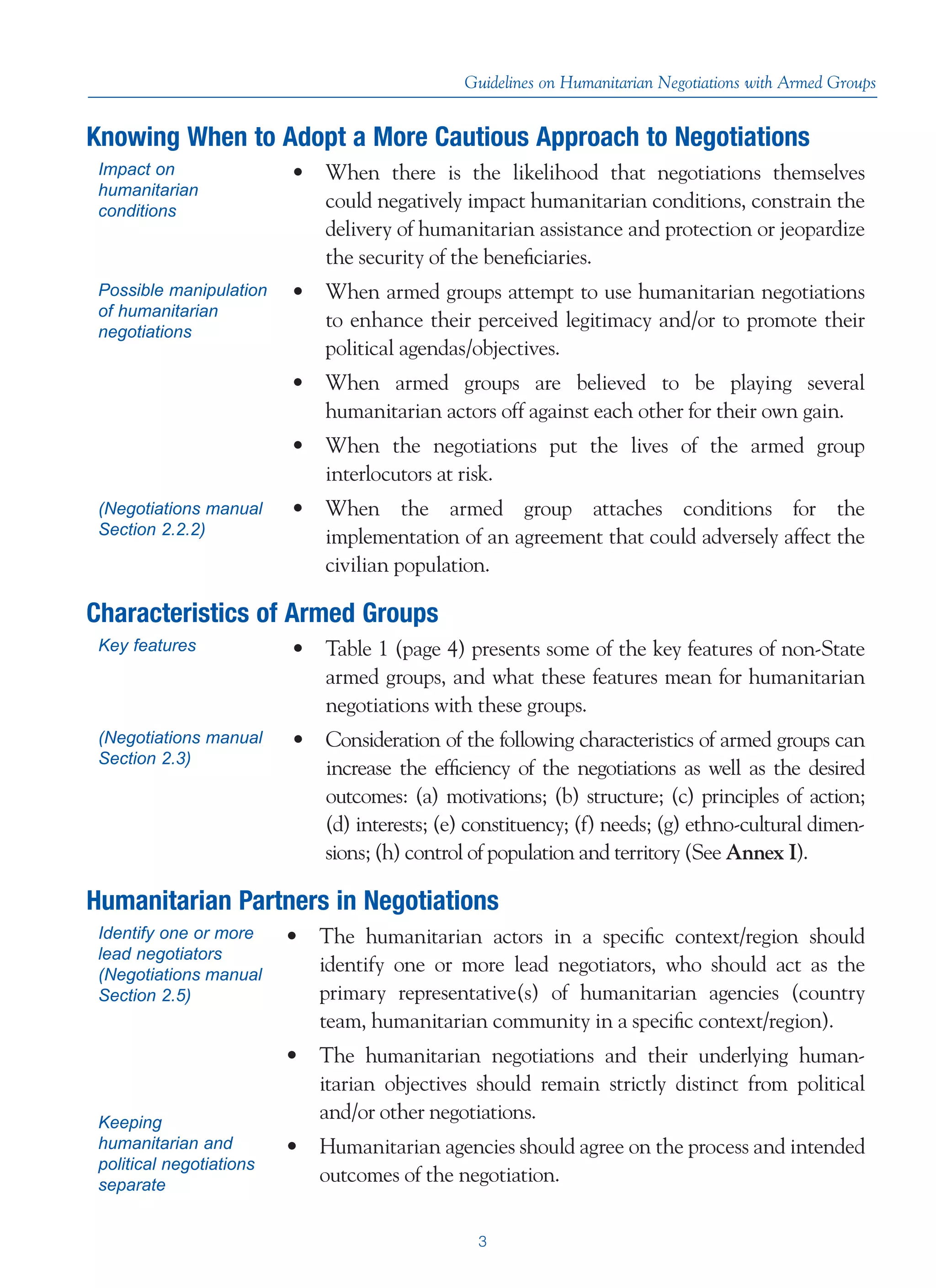 Guidelines negotiations armed groups | PDF