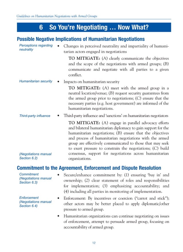 Guidelines negotiations armed groups | PDF