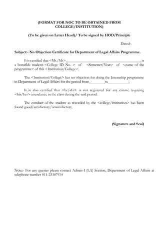 guidelines_NOC.pdf guidelines for internship | PDF