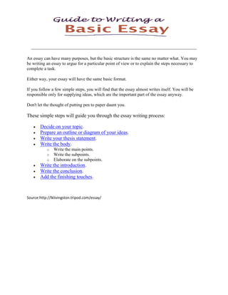 Guidelines of an essay writing | PDF