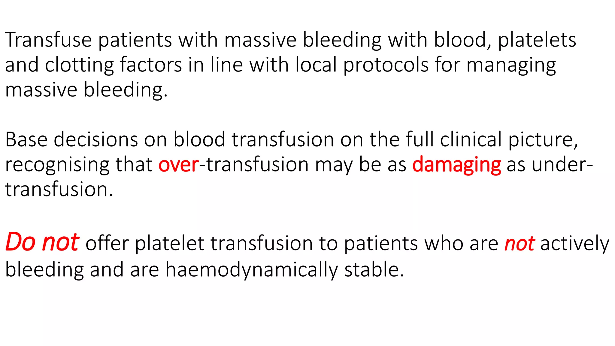 Guidelines of blood transfusion | PPTX