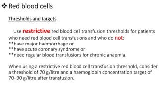 Guidelines of blood transfusion | PPTX