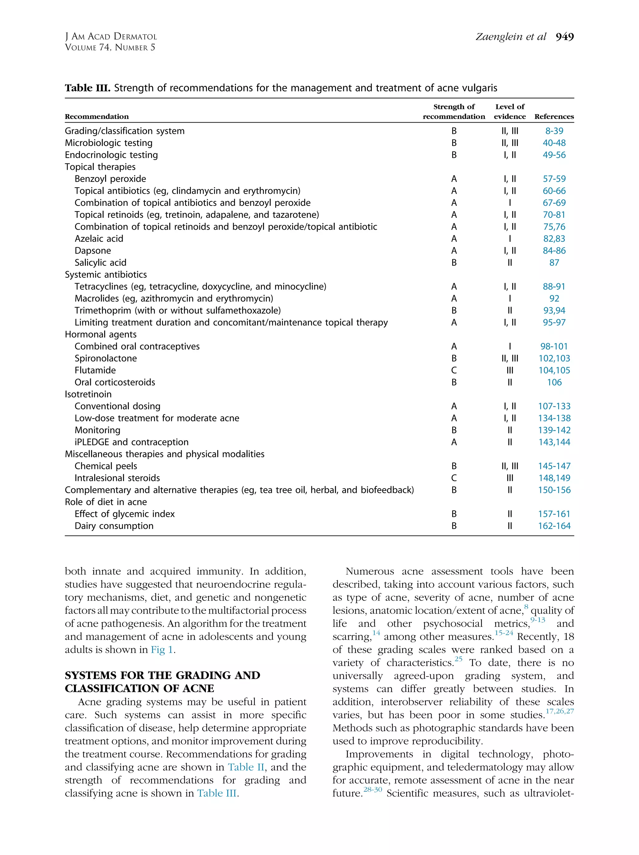 Guidelines of care for the management of acne vulgaris | PDF