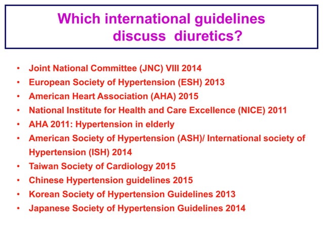 guidelines of Diuretic in hypertension 10 may.pptx | Heart and ...