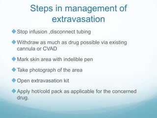 Guidelines of extravasation,infection& pain in oncology | PPTX