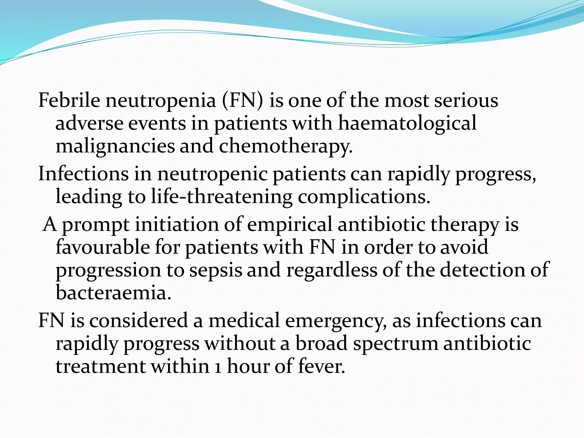 Guidelines of febrile neutropenia | PPTX