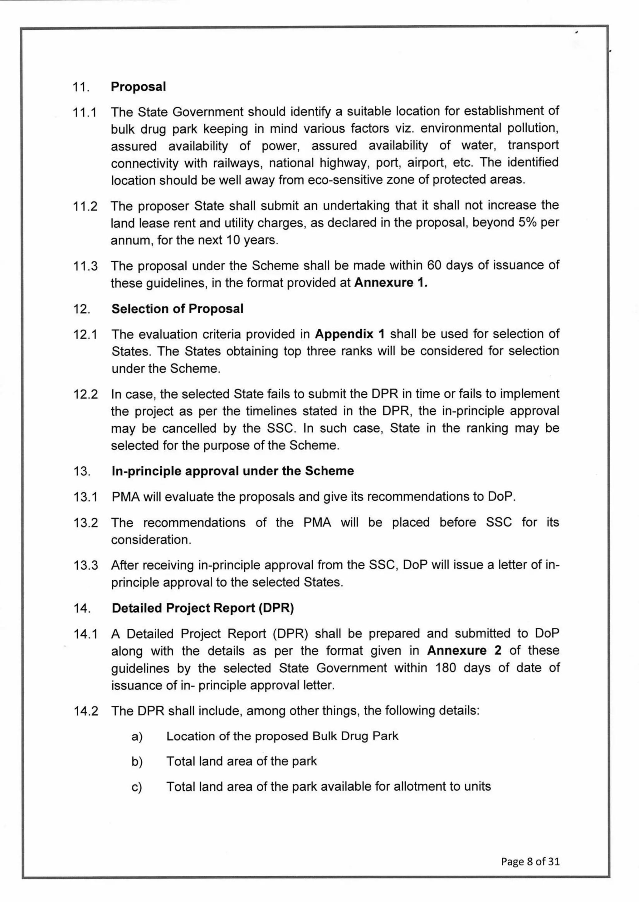 Guidelines of the scheme promotion of bulk drug parks 1 | PDF