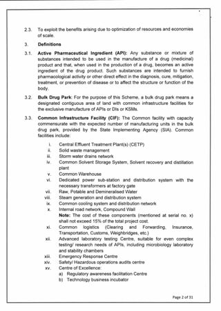 Guidelines of the scheme promotion of bulk drug parks 1 | PDF