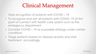 Guidelines on clinical management of covid 19 | PDF