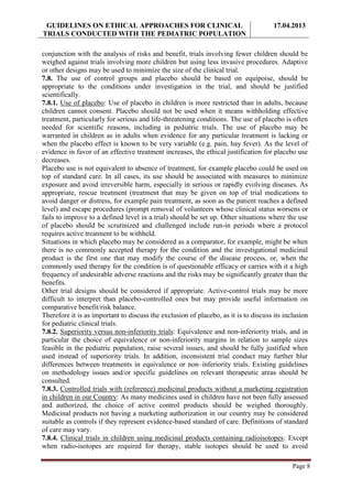 Guidelines on ethical approaches for clinical trials conducted with the ...