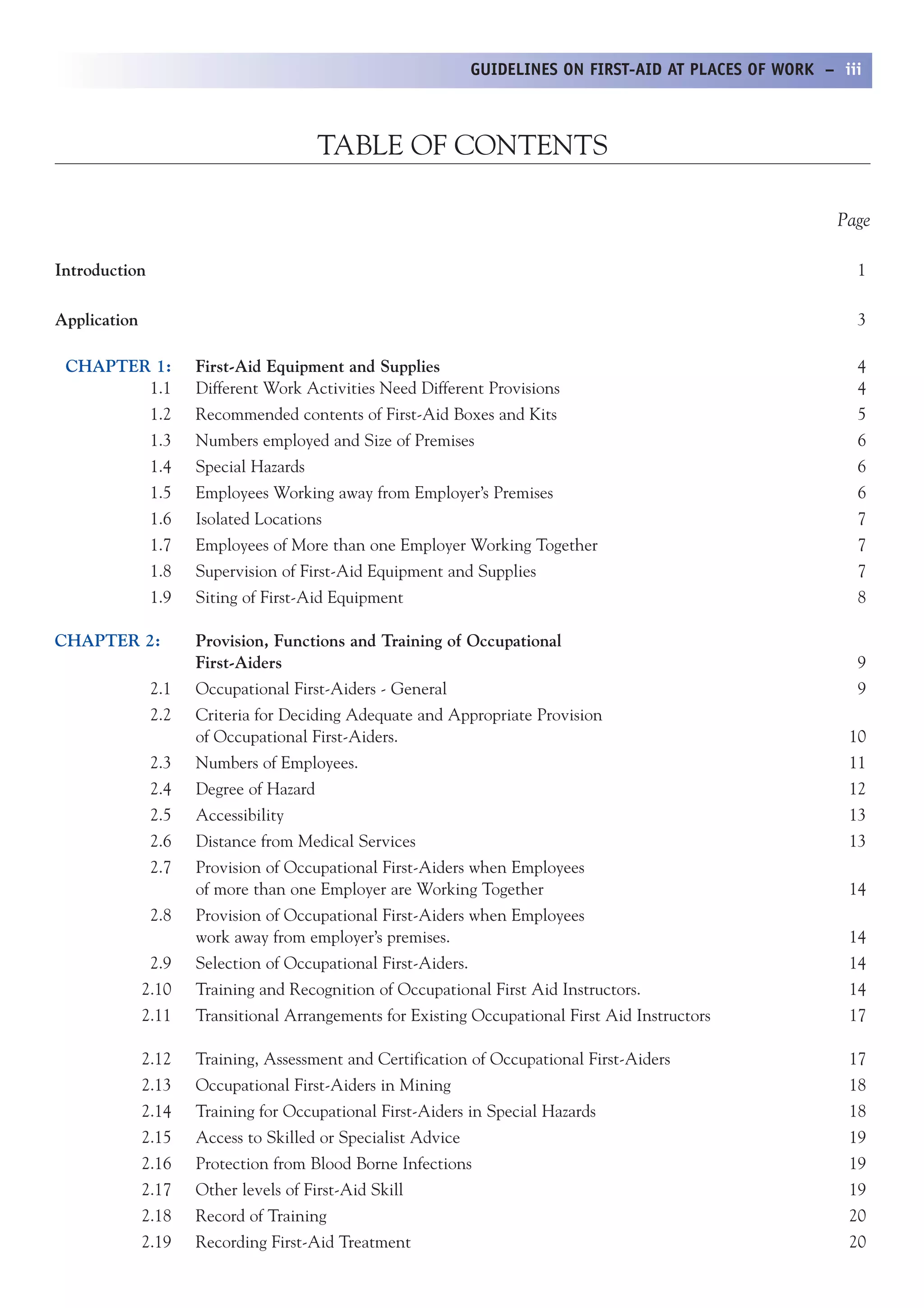 Guidelines on first aid at places of work | PDF