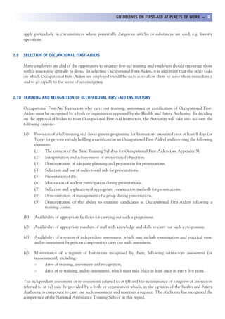 Guidelines on first aid at places of work | PDF